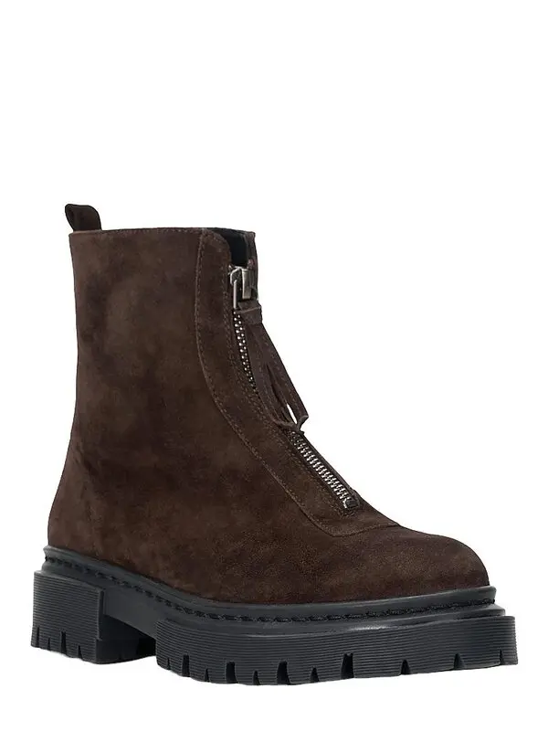 Staud Miles Zip Ankle Boots - Espresso