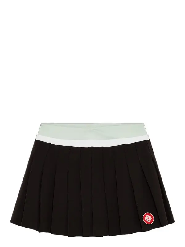 Casablanca Scuba Pleated Mini Skirt - Black