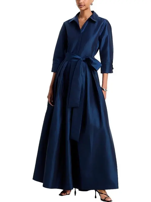 Simkhai Julip Belted Three Quarter Sleeve Gown - Midnight