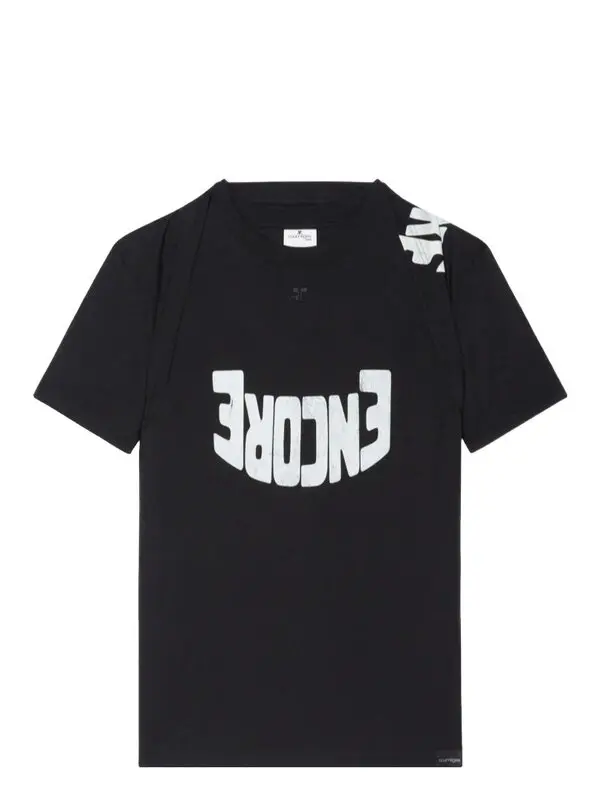 COURREGES Graphic Print T-shirt - Black
