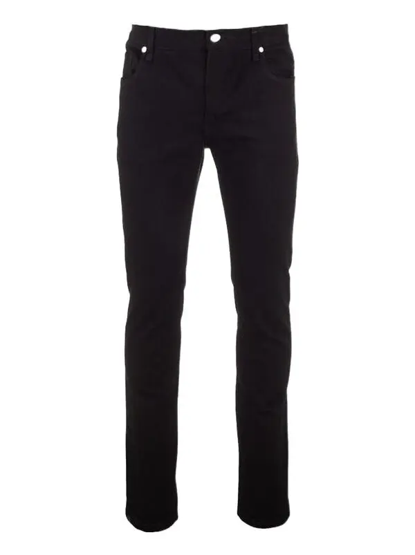 Fendi Logo Patch Slim-fit Jeans - Black