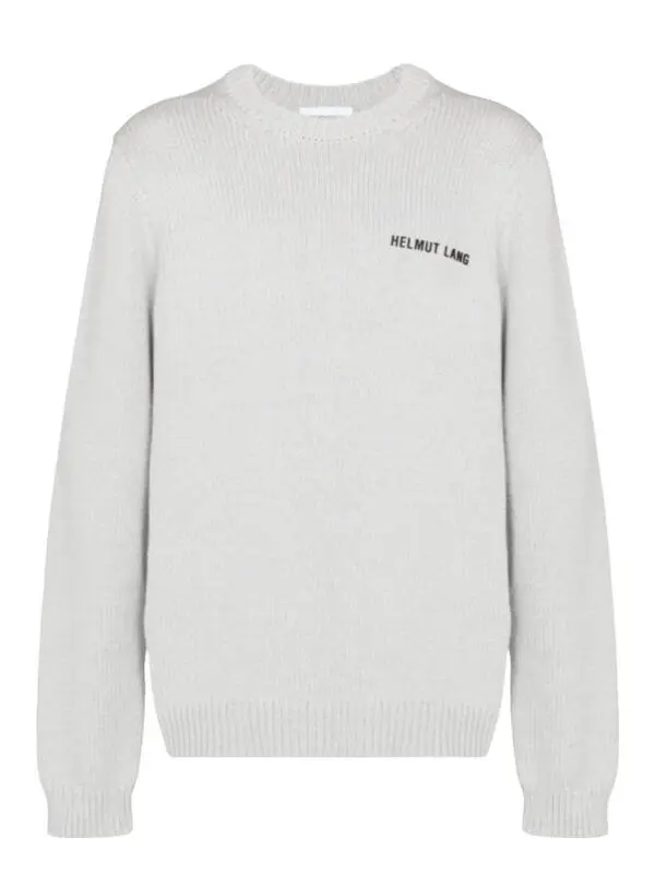 Helmut Lang Ribbed Knit Panelled Jumper - Grey