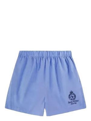 SPORTY  RICH Sporty & Rich Tennis Club Embroidered Shorts - Blue