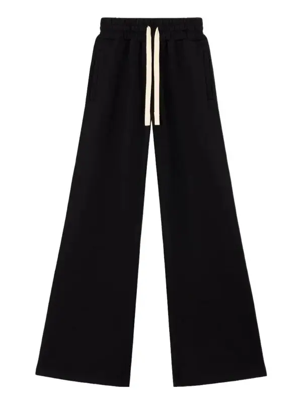 Palm Angels Curved Logo Wide-leg Track Pants - Black