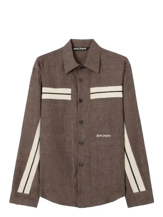 Palm Angels Logo-embroidery Track Shirt - Brown