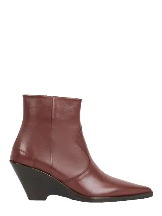 Etro Leather Wedge Ankle Boots - Red