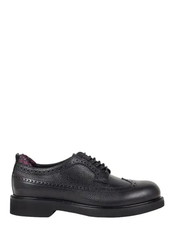 Etro Leather Derby Shoes With Brogue Detailing - Black