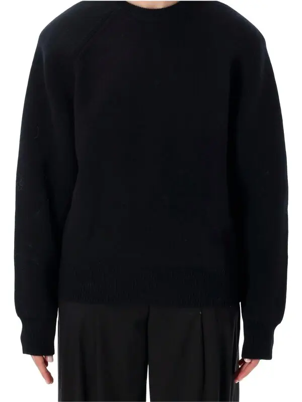 THE FRANKIE SHOP Lina Padded Shoulder Sweater - Black
