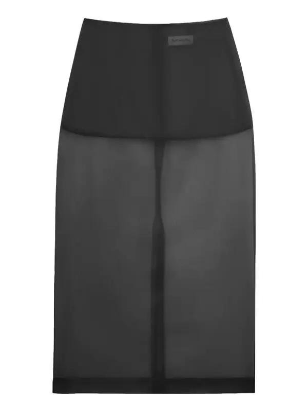 THE FRANKIE SHOP Peri Sheer Midi Skirt - Black