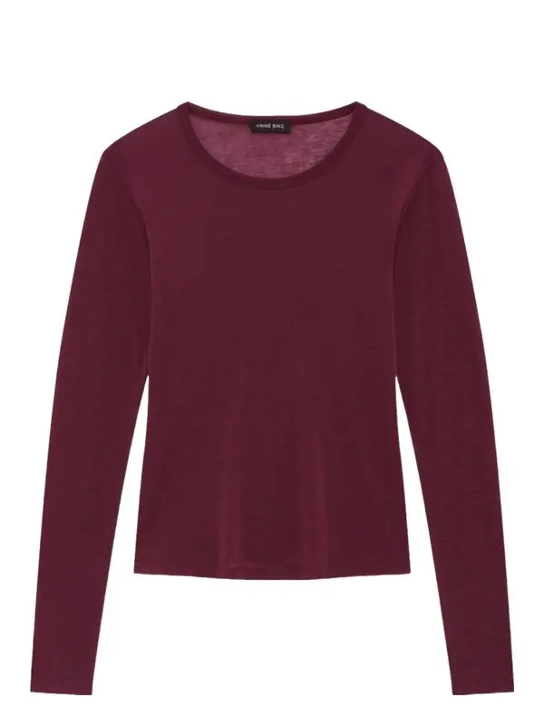 ANINE BING Sylvie Long-sleeve T-shirt - Fig Color