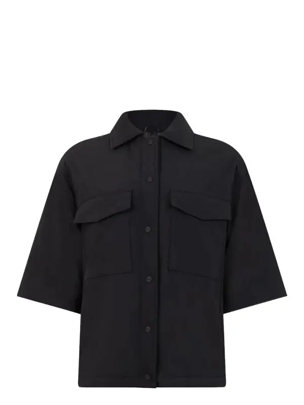 Herno Boxy Three-quarter Sleeve Buttoned Jacket - Black
