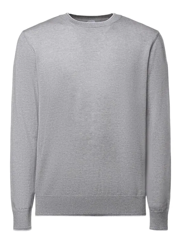 Eleventy Contrast-trim Wool Fine-knit Top - No