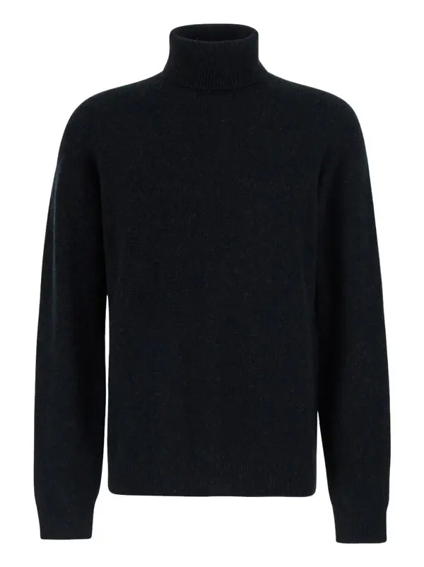 ROBERTO COLLINA Mock Neck Knitted Sweater - Black