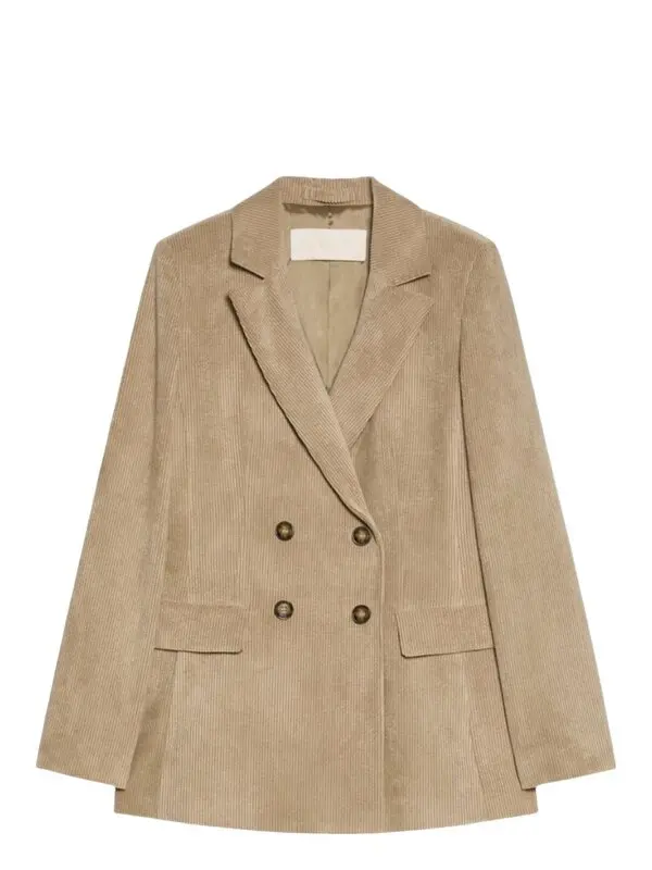 IBLUES Double-breasted Brushed Ribbed Casual Jacket - Light-colored