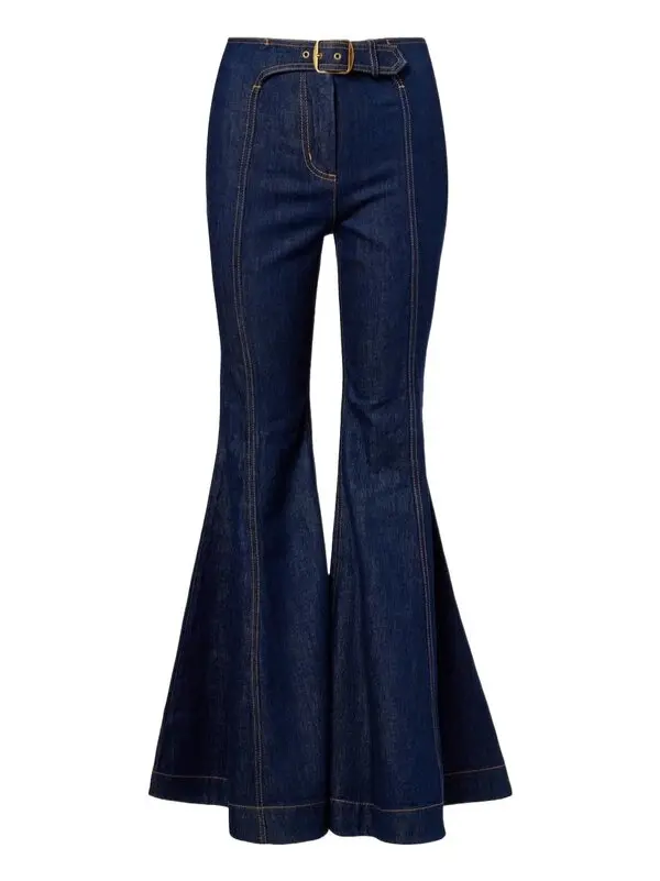 Zimmermann Luna Belted Flared Jeans - Black