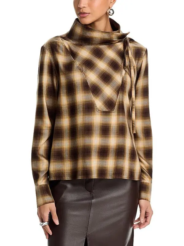 Co Workwear Plaid Lyocell Shirt - Brown Multi