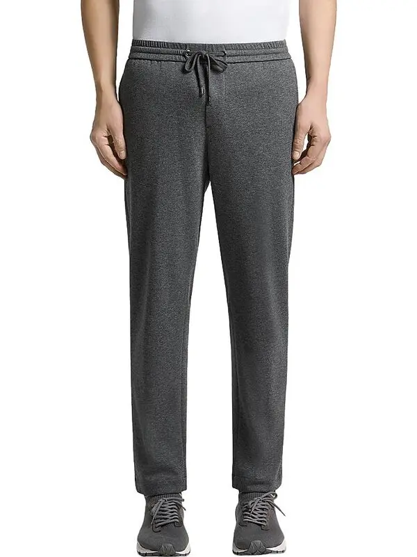 Peserico Cotton Blend Double Interlock Drawstring Joggers - Carbon Grey