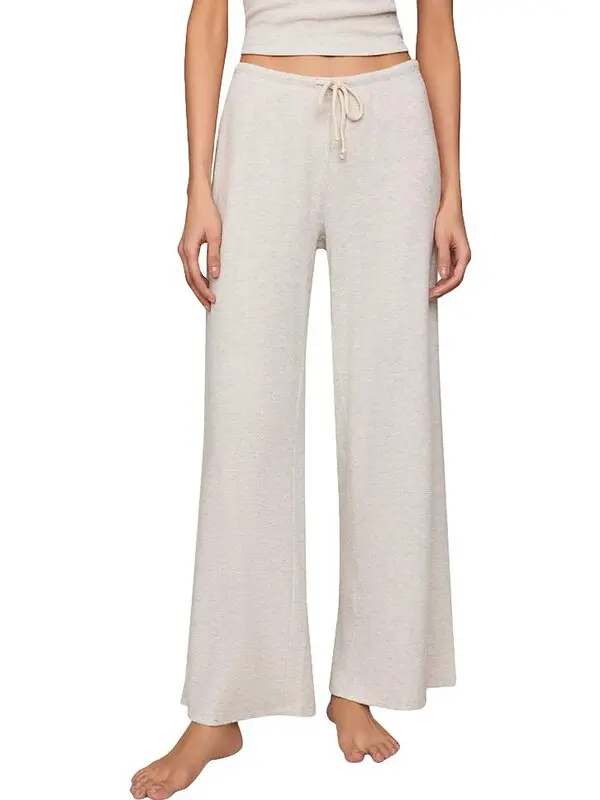 Z Supply Waffle Knit Wide Leg Pants - Feather Grey