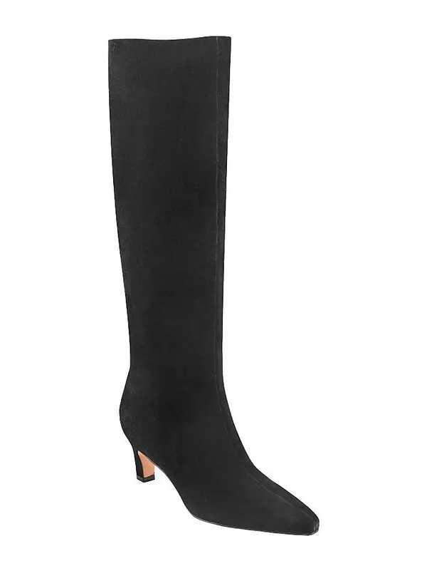MARC FISHER LTD. Erynn Leather Knee High Boots - Black