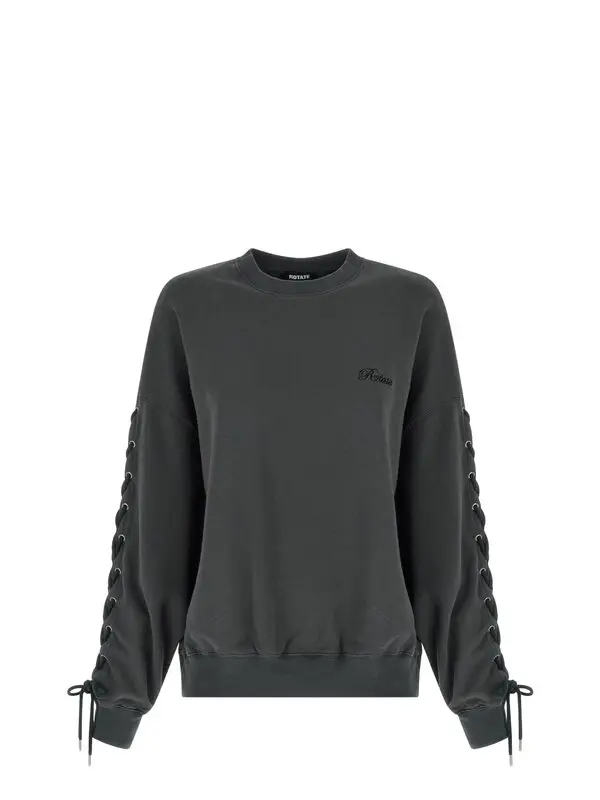 ROTATE BY BIRGER CHRISTENSEN Lace-up Crewneck Sweatshirt - Grey
