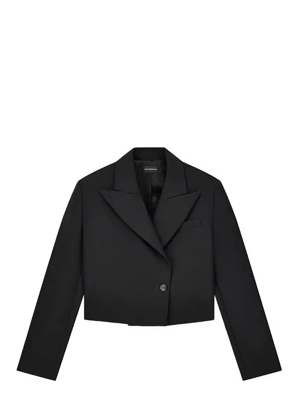 Emporio Armani Cropped Tailored Blazer - Black