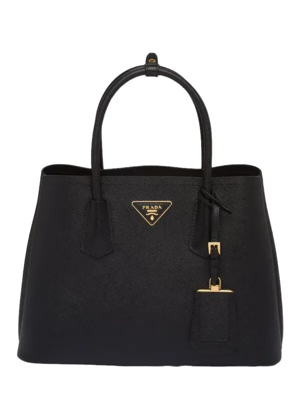 Prada Double Medium Saffiano Leather Bag - Black