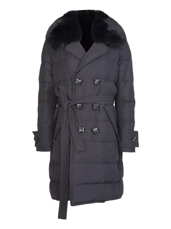 Dsquared2 Double-breasted Quilted Trench Coat - Black