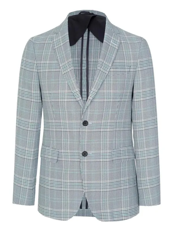Hugo Boss Single-breasted Checked Jacket - Gray