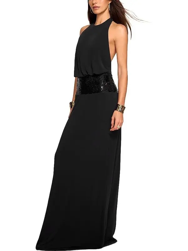 Ramy Brook Theresa Sequin Detail Gown - Black