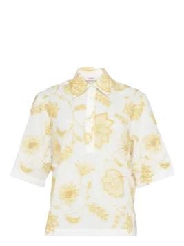 ERES Short Sleeve Floral Print Shirt - White