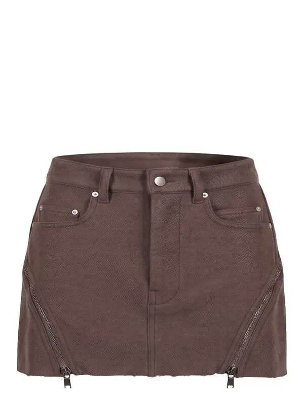 Rick Owens 100% Wool Mini Skirt - Grape