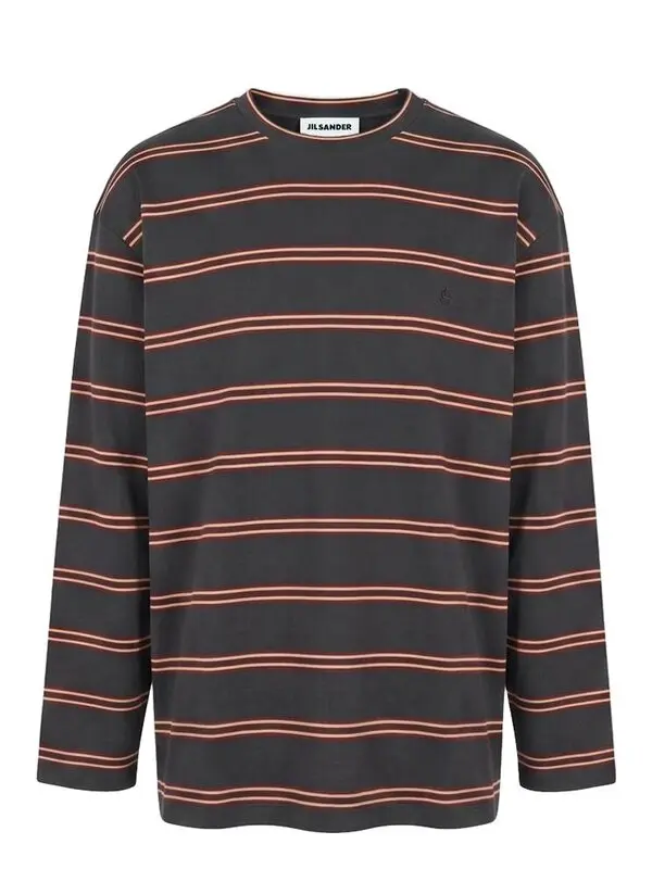JIL SANDER Striped Cotton Long-sleeve T-shirt - Meteorite
