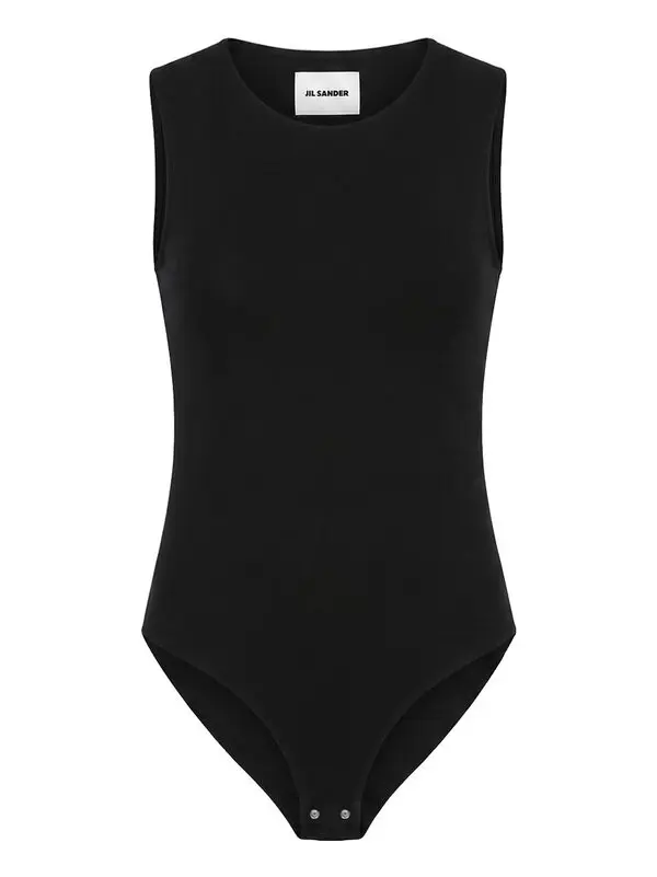 JIL SANDER Sleeveless Bodycon Bodysuit - Black