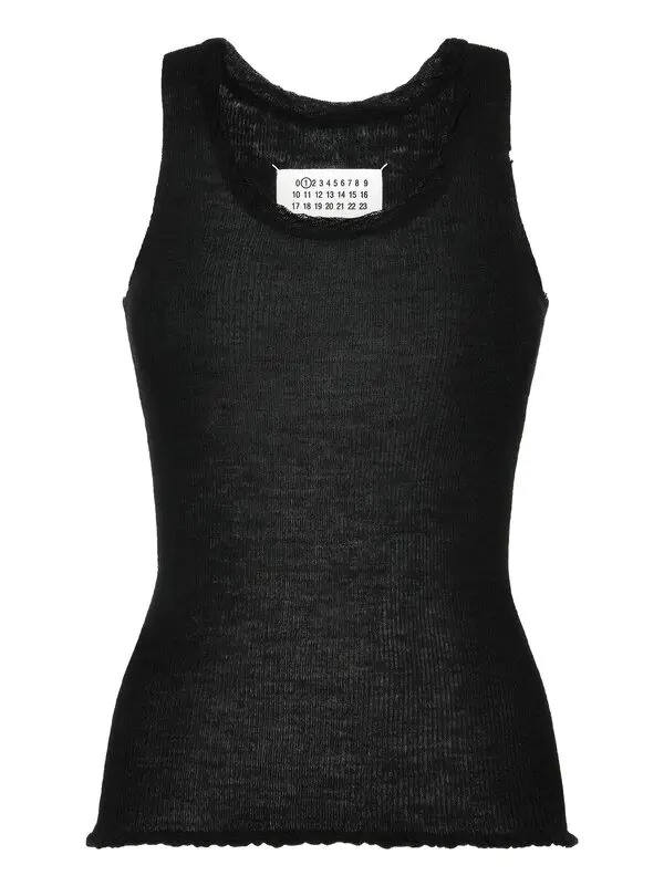 MAISON MARGIELA Wool Wide Neck Tank Top - Nero