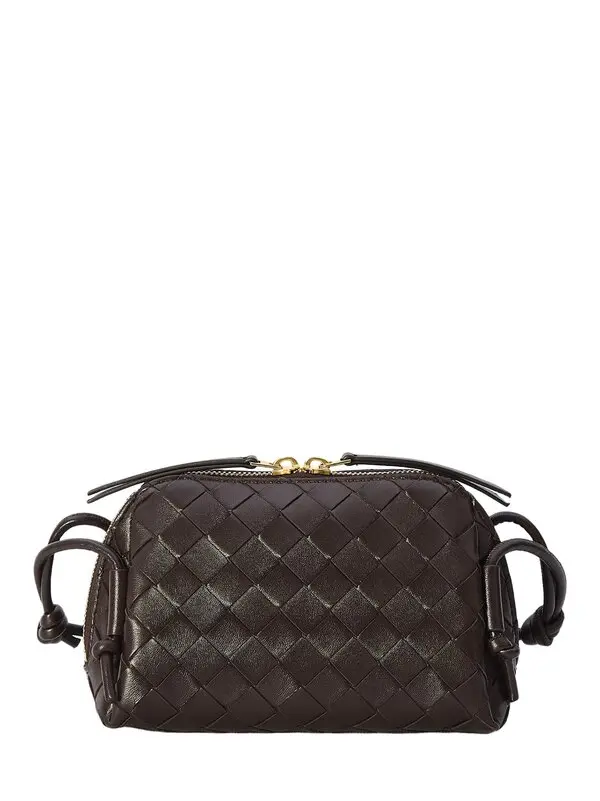 Bottega Veneta Woven Lamb Leather Crossbody Bag - Marrone
