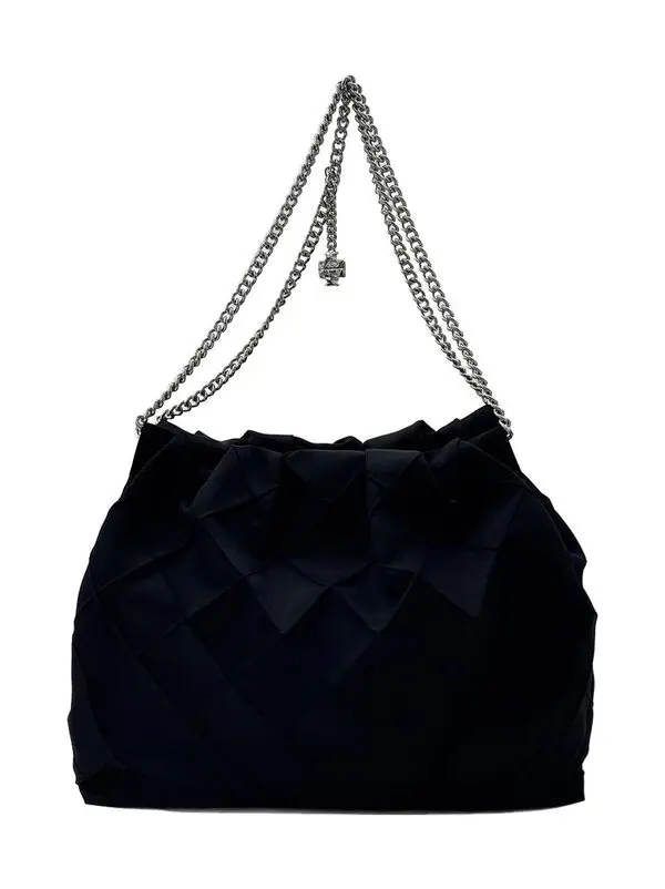 Tory Burch Fleming Nandlon Mini Hobo Handbag - Black