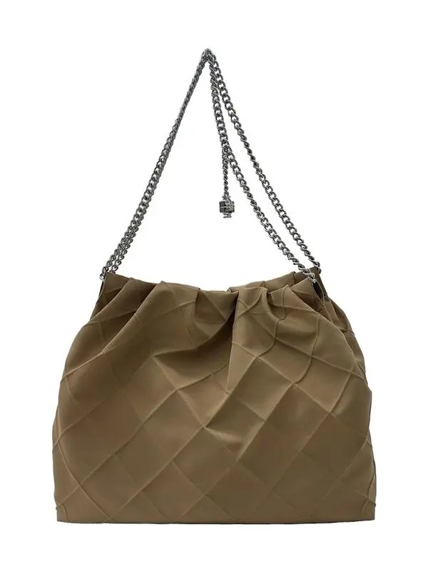 Tory Burch Fleming Nandlon Mini Hobo Handbag - Praline