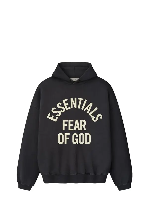 ESSENTIALS Graphic Pullover Hoodie - Black