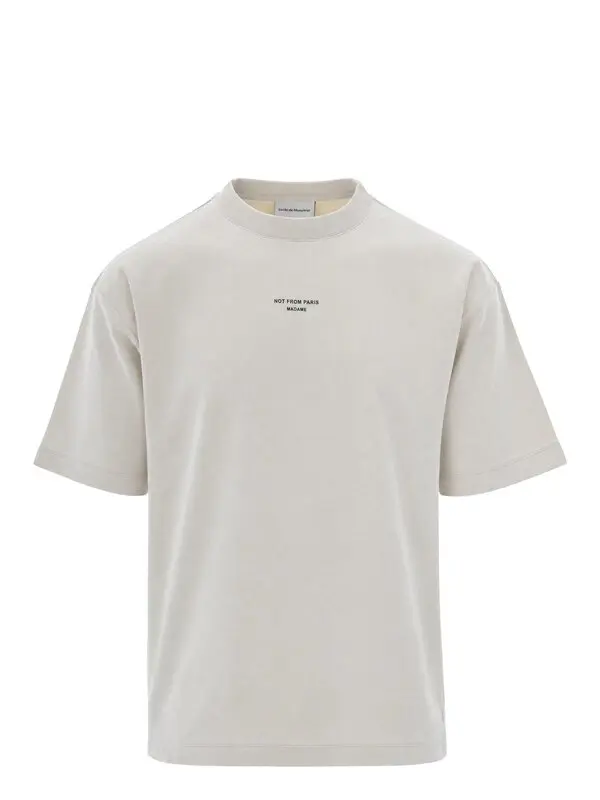 Drole De Monsieur Graphic Cotton T-shirt - Mastic