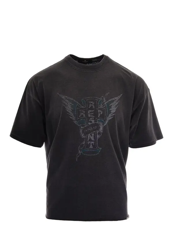 REPRESENT Graphic Oversized T-shirt - Stained Black