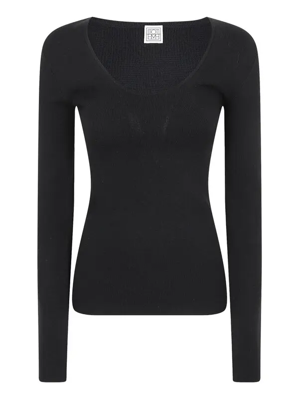 TOTEME Essential Knit Top - Black