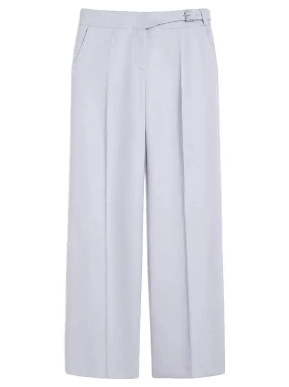 Sportmax Wide-leg Trousers With Belt Detail - Med Grey