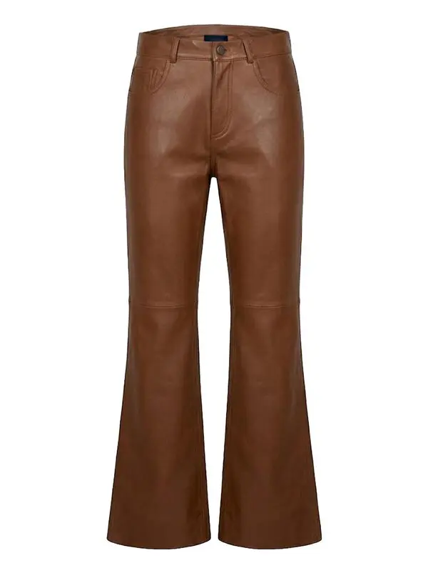 HAIKURE Flora Silky Leather Jeans - Tan