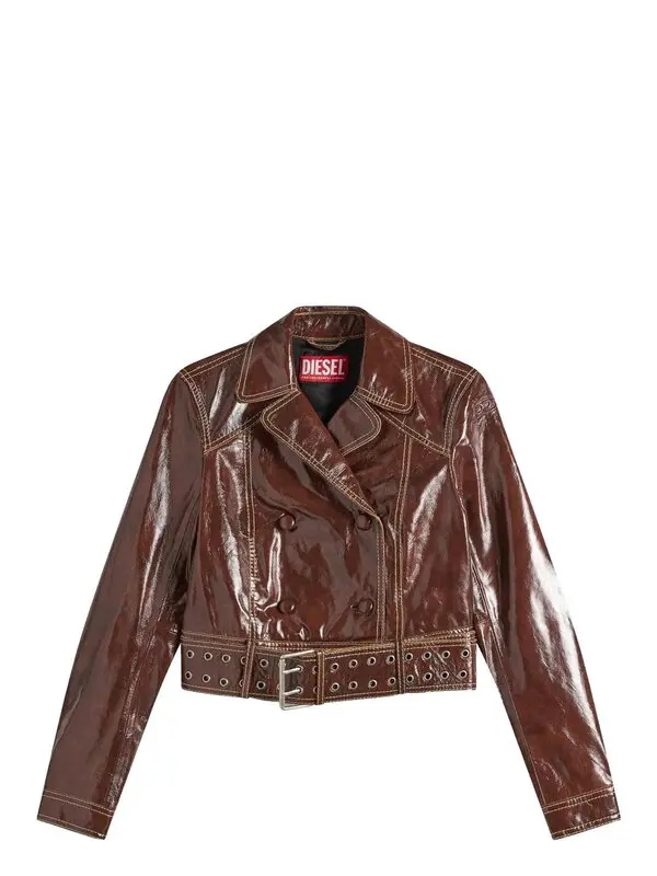 DIESEL® L-egend Sheepskin Leather Jacket - Brown
