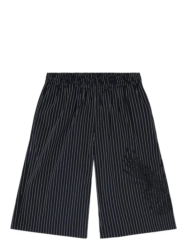DIESEL® Embroided Pin-striped Culottes - Black