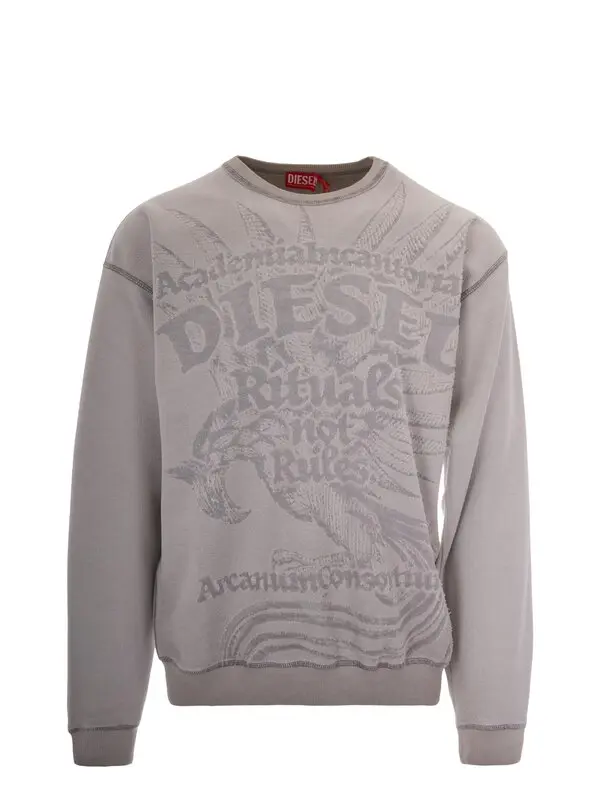 DIESEL® Graphic Crewneck Sweater - Medium/white