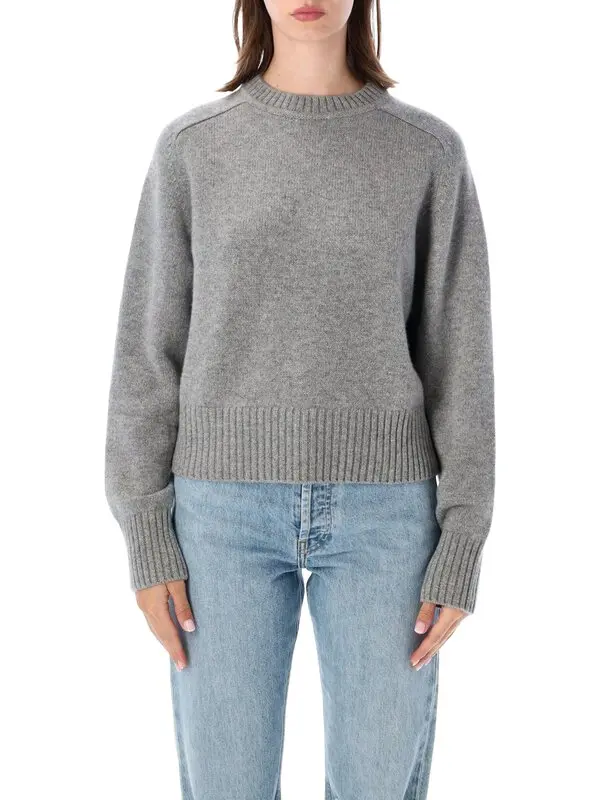 Extreme Cashmere Heavyweight Cropped Cashmere Crewneck Sweater - Grigio