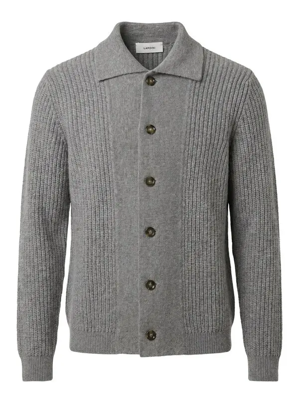 LARDINI Wool-cashmere Knit Cardigan With Button Closure - Grigio