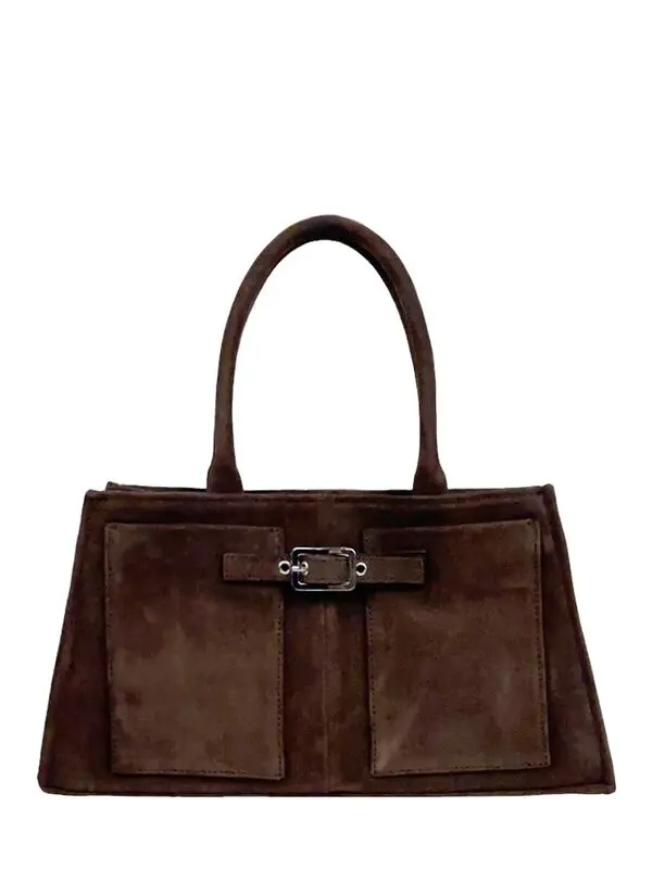 Gimaguas Suede Top Handle Handbag - Brown