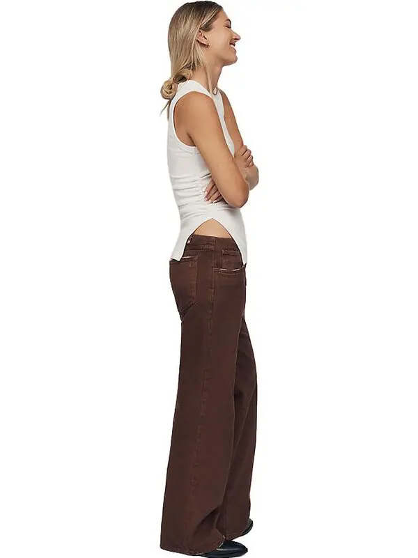 PILCRO Isla Clean Waist Mid-rise Stovepipe Jeans - Brown